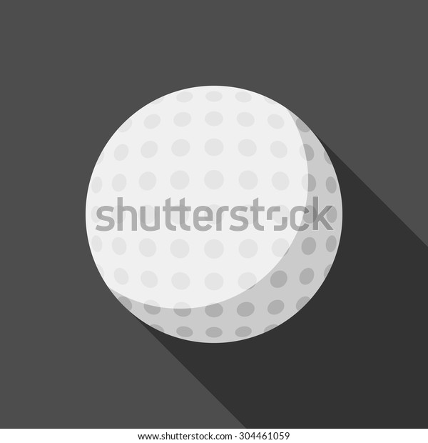 Golf Ball Icon Long Shadow Flat Stock Vector (Royalty Free) 304461059 ...