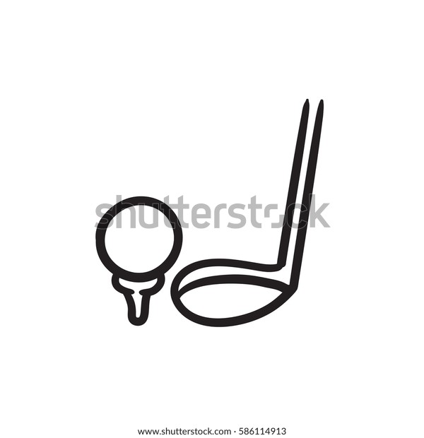 Golf Ball Putter Vector Sketch Icon Stock Vector (Royalty Free ...