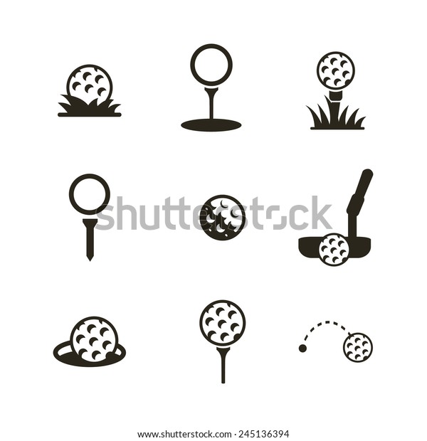 Golf Ball Vector Logo Set Sport Stock Vector (Royalty Free) 245136394 ...
