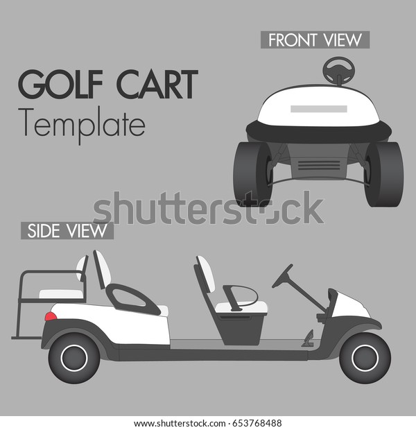 Golf Cart 4 Seat Template Vector Stock Vector (Royalty Free) 653768488
