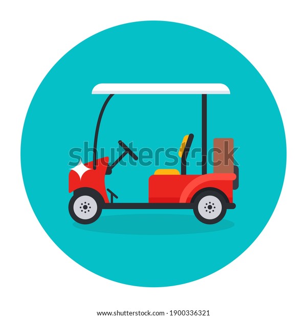 Golf Cart Vector Golf Buggy Editable Stock Vector (Royalty Free) 1900336321