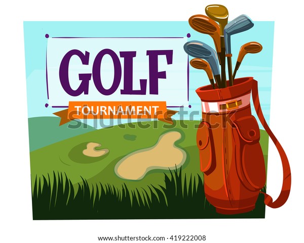 Golf Cartoon Vector Poster Stock Vector (Royalty Free) 419222008