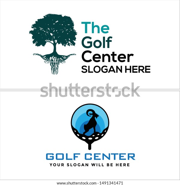 Golf Center Logo Icon Tree Ball Stock Vector (Royalty Free) 1491341471