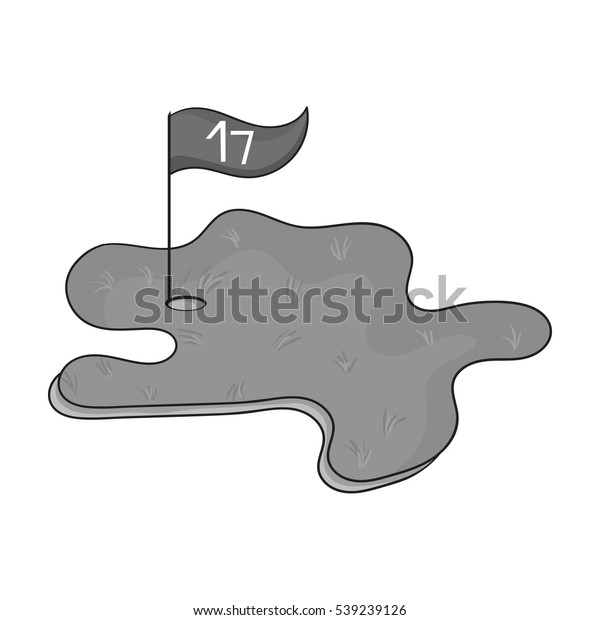 Golf Course Icon Monochrome Style Isolated Stock Vector (Royalty Free ...