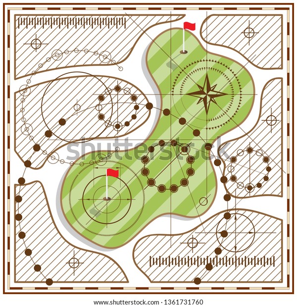 Golf Course Isolated On White Background Stock Vector (Royalty Free ...