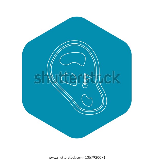 Golf Course Map Icon Outline Illustration Stock Vector (Royalty Free ...