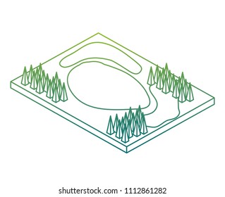 Golf Course Trap Sand Isometric Scene Stock Vector (Royalty Free ...