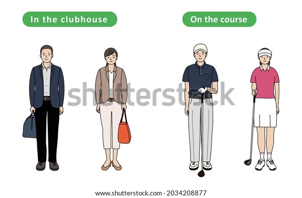 Golf Dress Code Good Bad Examples Stock Vector (Royalty Free ...