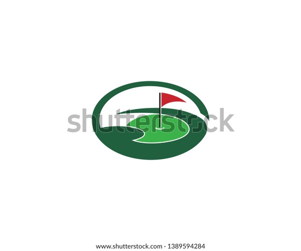 Golf Field Icon Logo Template Design Stock Vector (Royalty Free ...