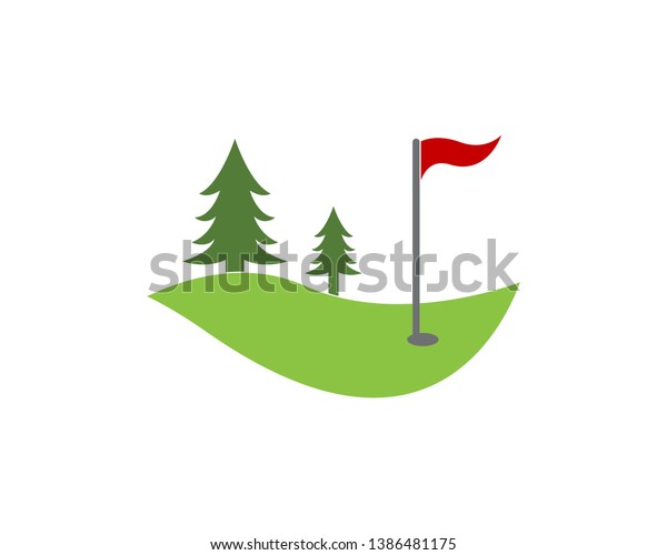 Golf Field Icon Logo Vector Stock Vector (Royalty Free) 1386481175 ...