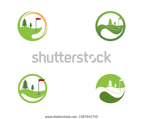 Golf Field Icon Logo Vector Stock Vector (Royalty Free) 1387641710 ...