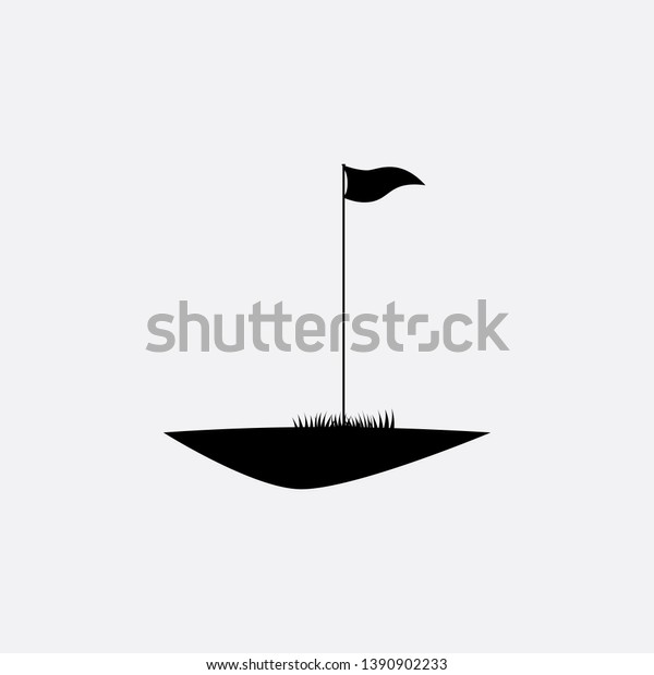 Golf Flag Icon Sign Signifier Vector: vector de stock (libre de ...