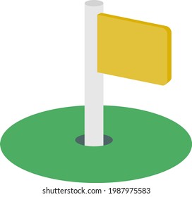 Golf Icon Illustration Golf Flagstick On Stock Vector (Royalty Free ...