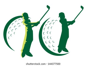 Lady Golfer Icons Golf Icon Logo: เวกเตอร์สต็อก (ปลอดค่าลิขสิทธิ์ ...