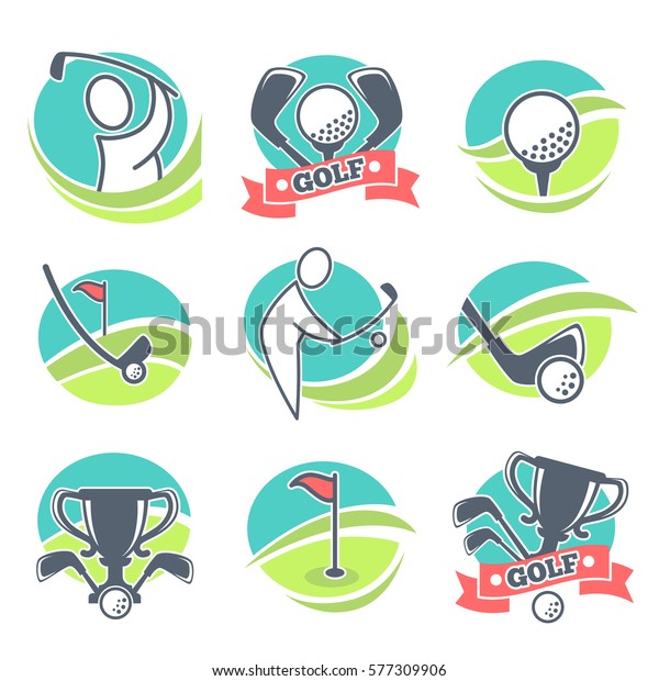 Golf Labels Collection Equipments Prizes Vector Stock Vector (Royalty ...