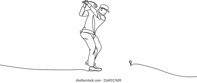 Golf Player Line Drawing Vector Illustration Stock Vector (Royalty Free ...