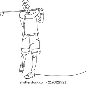 Golf Player Line Drawing Vector Illustration Stock Vector (Royalty Free ...