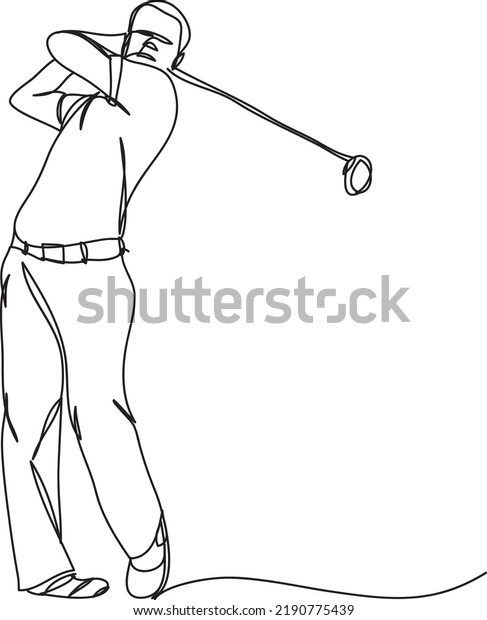 Golf Player Line Drawing Vector Illustration Stock Vector (Royalty Free ...