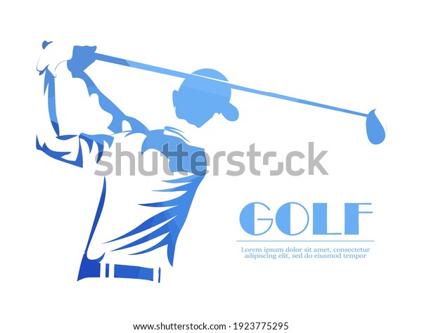 Golf Player Vector Logo Abstract Blue Stock Vector (Royalty Free ...