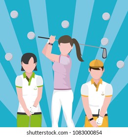 Golf Players Cartoons Concept 스톡 벡터(로열티 프리) 1083000854 | Shutterstock
