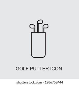 Golf Putter Icon Editable Line Golf Stock Vector (Royalty Free ...