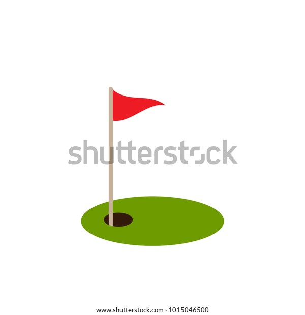 Golf Red Flag On Green Grass Stock Vector (Royalty Free) 1015046500