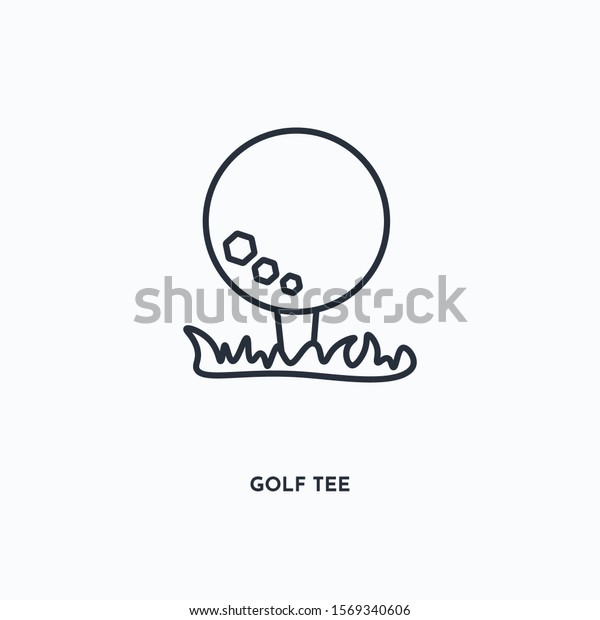 Golf Tee Outline Icon Simple Linear Stock Vector (Royalty Free ...