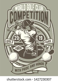 Golf World Competition Poster Design Stock Vector (Royalty Free ...