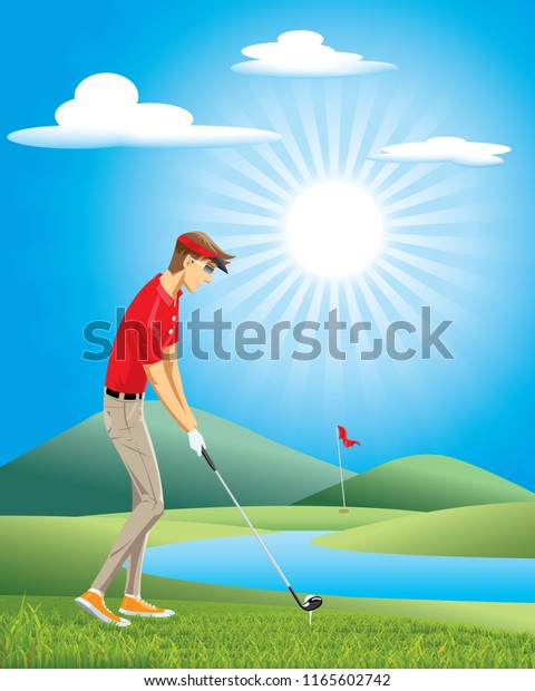 Golfer Cartoon Vector Man Playing Golf Stock Vector (Royalty Free ...