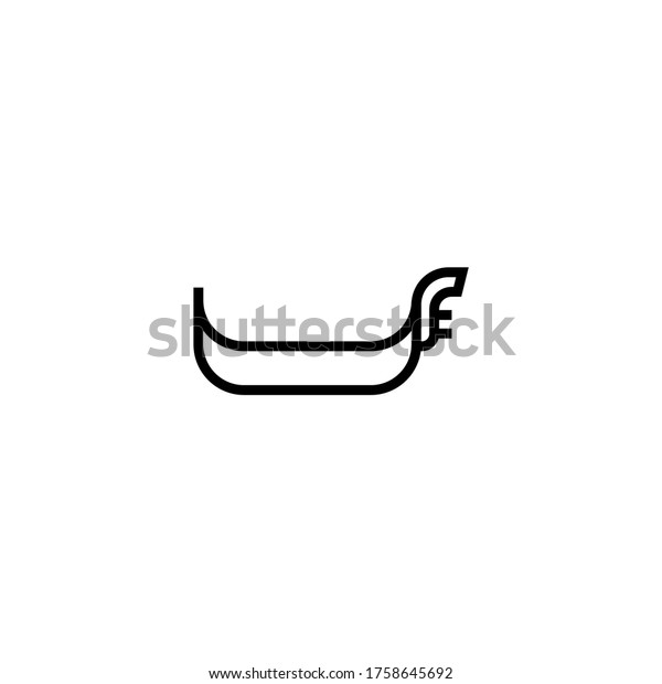 Gondola Icon Vector Black Line Style Stock Vector (Royalty Free ...
