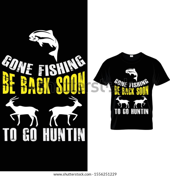 Gone Fishing Be Back Soon Go Stock Vector (Royalty Free) 1556251229 ...