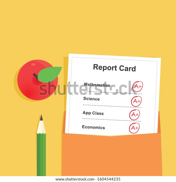 Good Annual School Report Card Envelope Stock Vector (Royalty Free ...