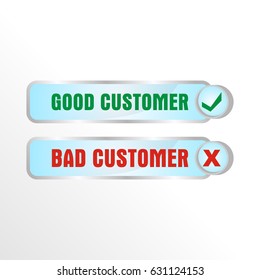 Good Bad Customer Icon Web Button Stock Vector (Royalty Free) 631124153 ...