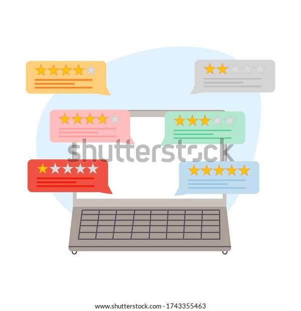 Good Bad Rating Messages Laptop Vector: เวกเตอร์สต็อก (ปลอดค่าลิขสิทธิ์ ...
