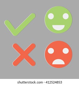 Different Moods Smiles Check Mark Sign Stock Vector (Royalty Free ...