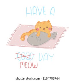 Good Day Cat Stock Vector (Royalty Free) 1184708764 | Shutterstock