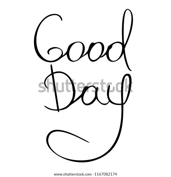 Good Day Logo Hand Written Lettering: vector de stock (libre de ...