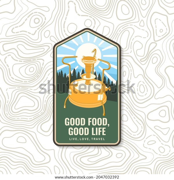 Good Food Good Life Patch Sticker Stock Vector (Royalty Free ...