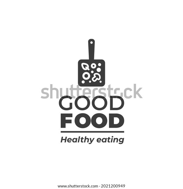 Good Food Logo Template Square Plate Stock Vector (Royalty Free ...