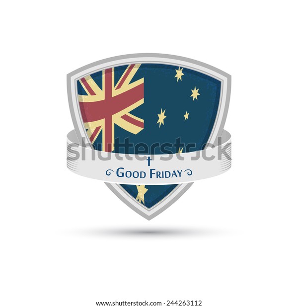 Good Friday Australian Flag On Shield Stock Vector (Royalty Free ...