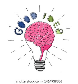 Brainstorming Concept Creative Idea Human Brain Stock Vector (Royalty ...