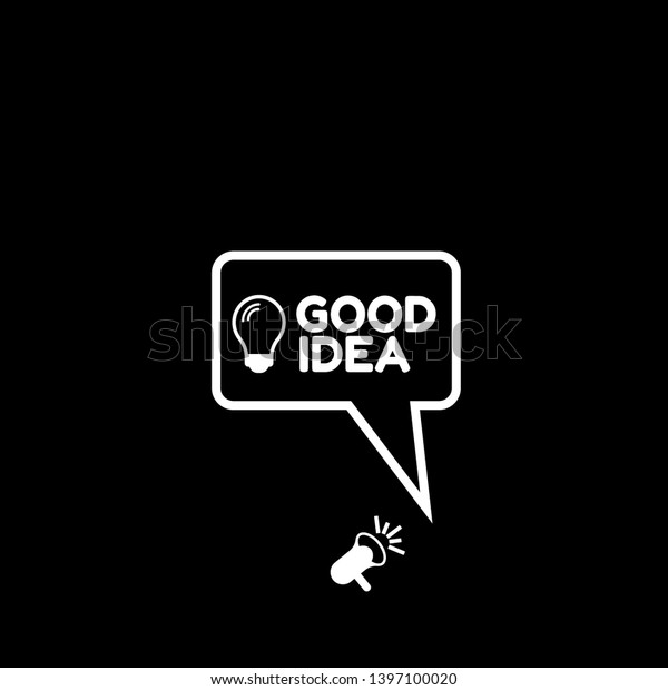 Good Idea Light Bulb Banner Speech Stock Vector (Royalty Free ...
