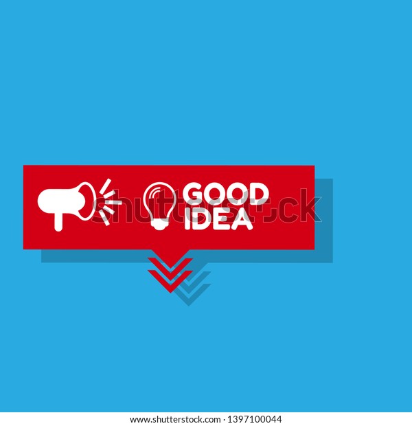 Good Idea Light Bulb Banner Speech Stock Vector (Royalty Free ...