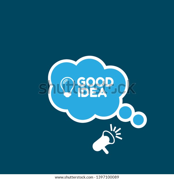 Good Idea Light Bulb Banner Speech Stock Vector (Royalty Free ...