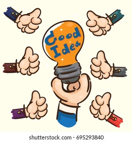 Good Idea Team Cartoon Vector Stock Vector (Royalty Free) 695293840 ...