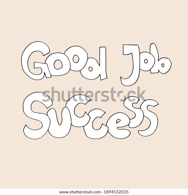 Good Job Card Bannerhand Drawn Style Stock Vector (Royalty Free ...
