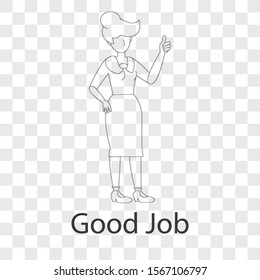 Good Job Concept On Transparency Background Stock Vector (Royalty Free ...