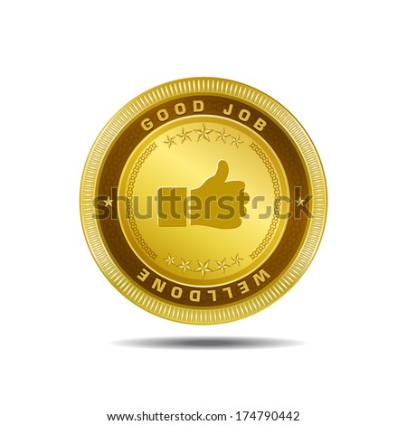 Good Job Gold Coin Vector Design Stock Vector (Royalty Free) 174790442 ...