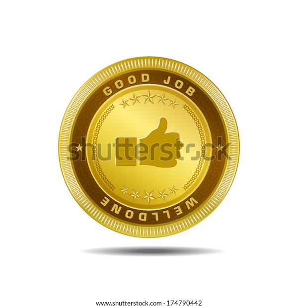 Good Job Gold Coin Vector Design Stock Vector (Royalty Free) 174790442