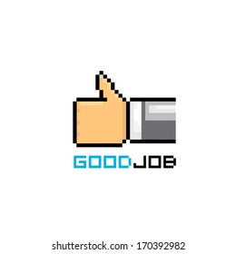Vektor Stok Good Job Vector Icon Pixel Art (Tanpa Royalti) 170392982 ...